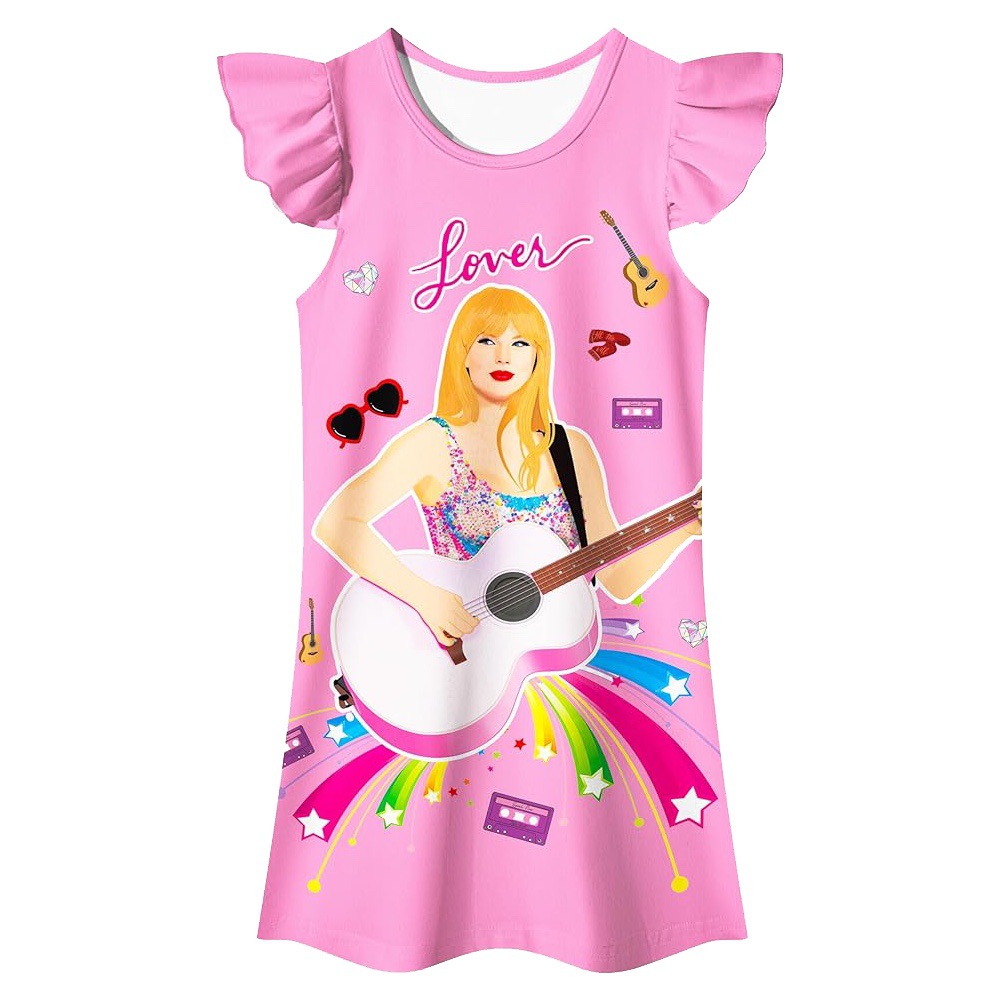 Taylor Swift Girls' Short Sleeve Pajamas Nightgown Taylor Swift Lounge ...