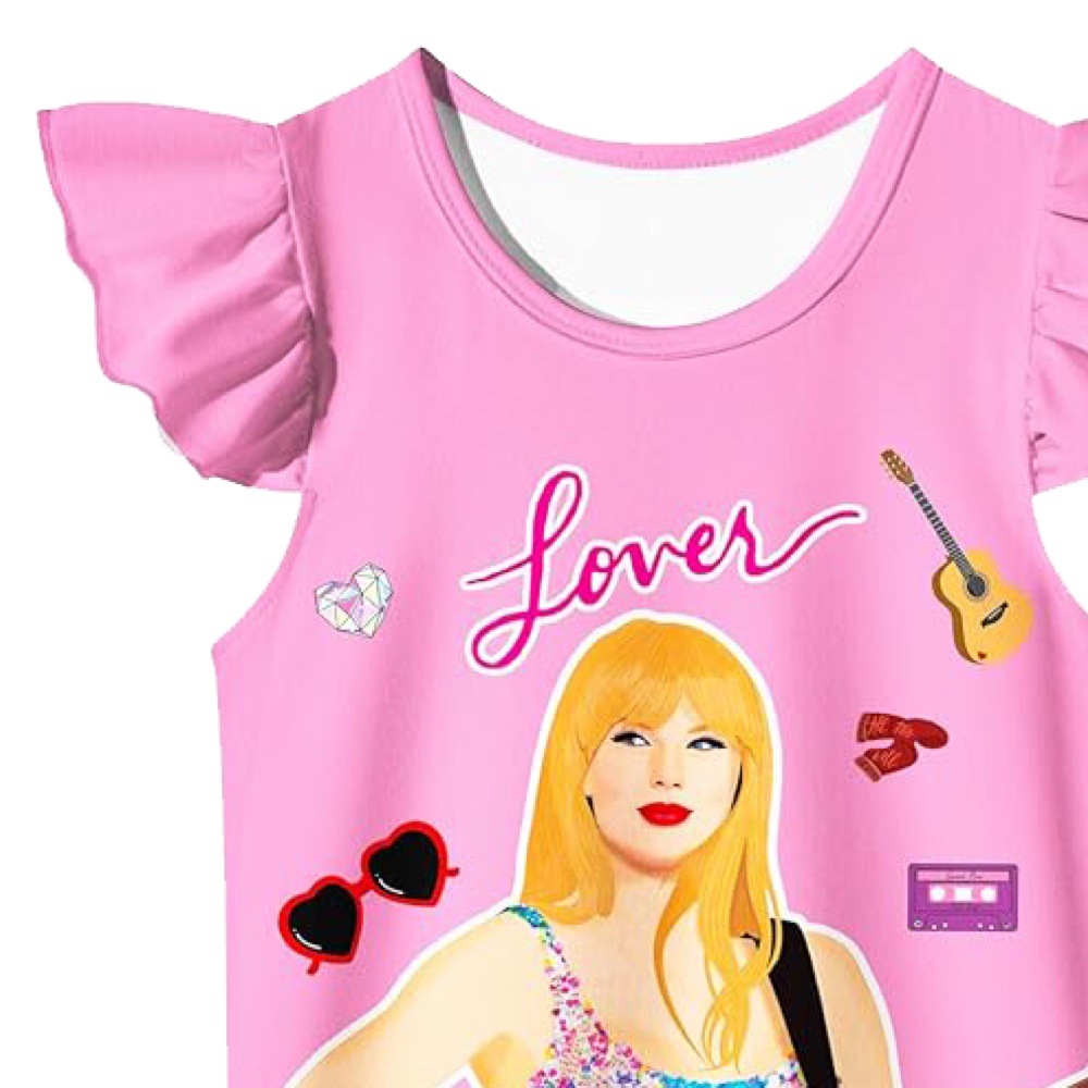 Taylor Swift Girls' Short Sleeve Pajamas Nightgown Taylor Swift Lounge ...